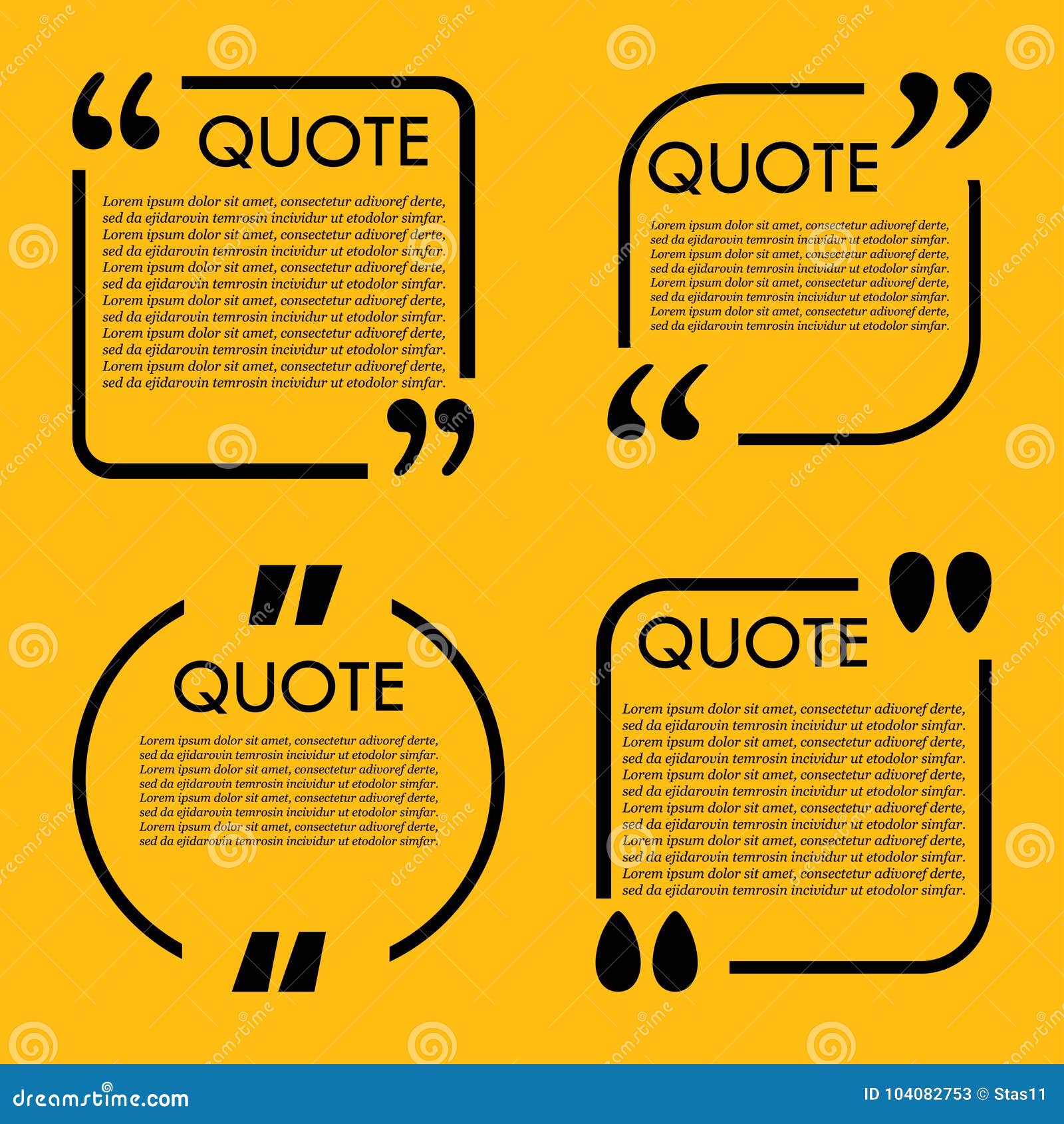 Trendy Block Quote Modern Design Elements. Creative Quote and Comment ...