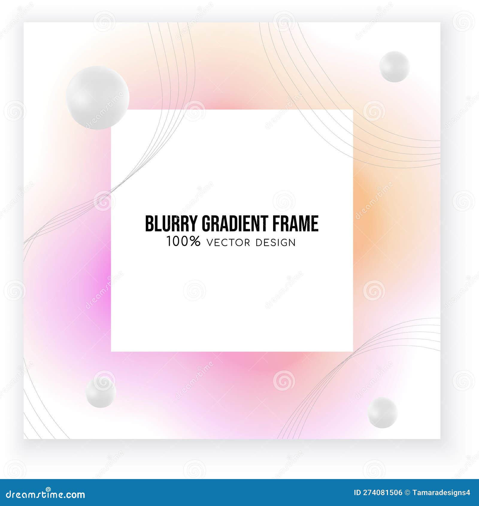 Trendy Blurry Gradient Frame Square Design Stock Vector - Illustration ...
