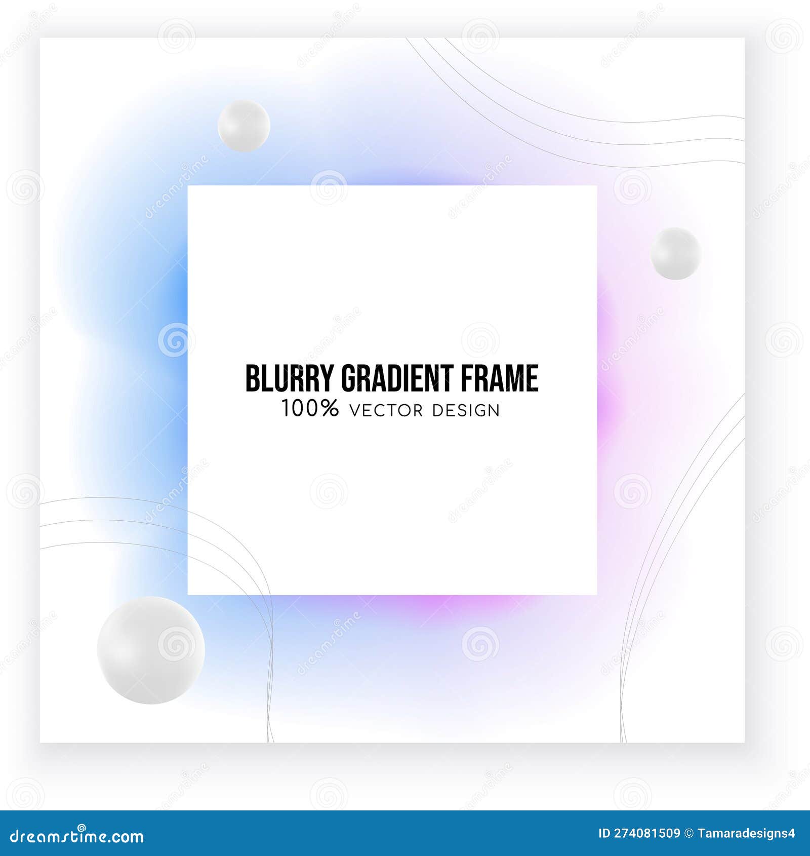 Trendy Blurry Gradient Frame Square Design Stock Vector - Illustration ...