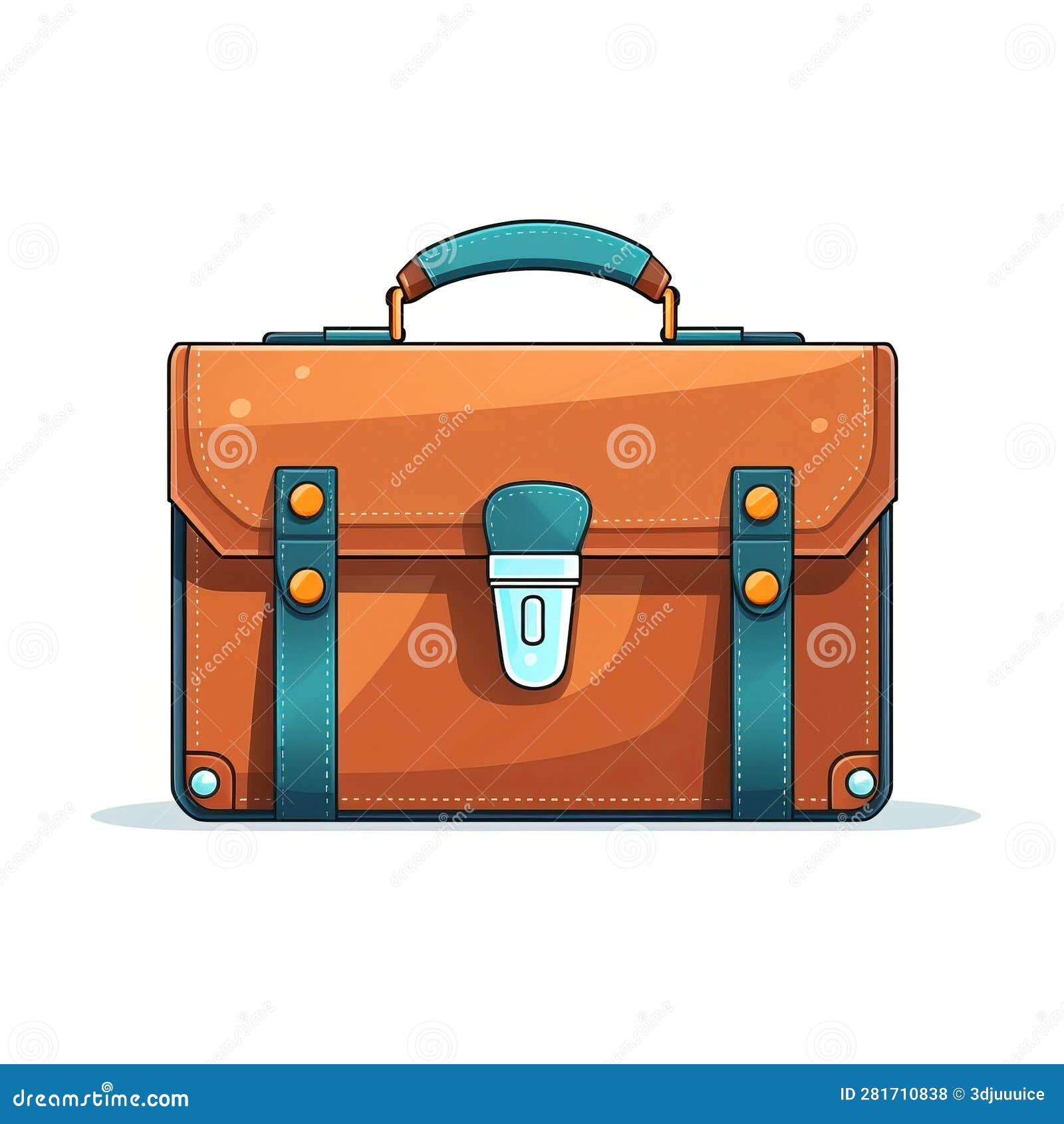 Trendy Briefcase Accessory Cartoon Square Illustration. Stock ...