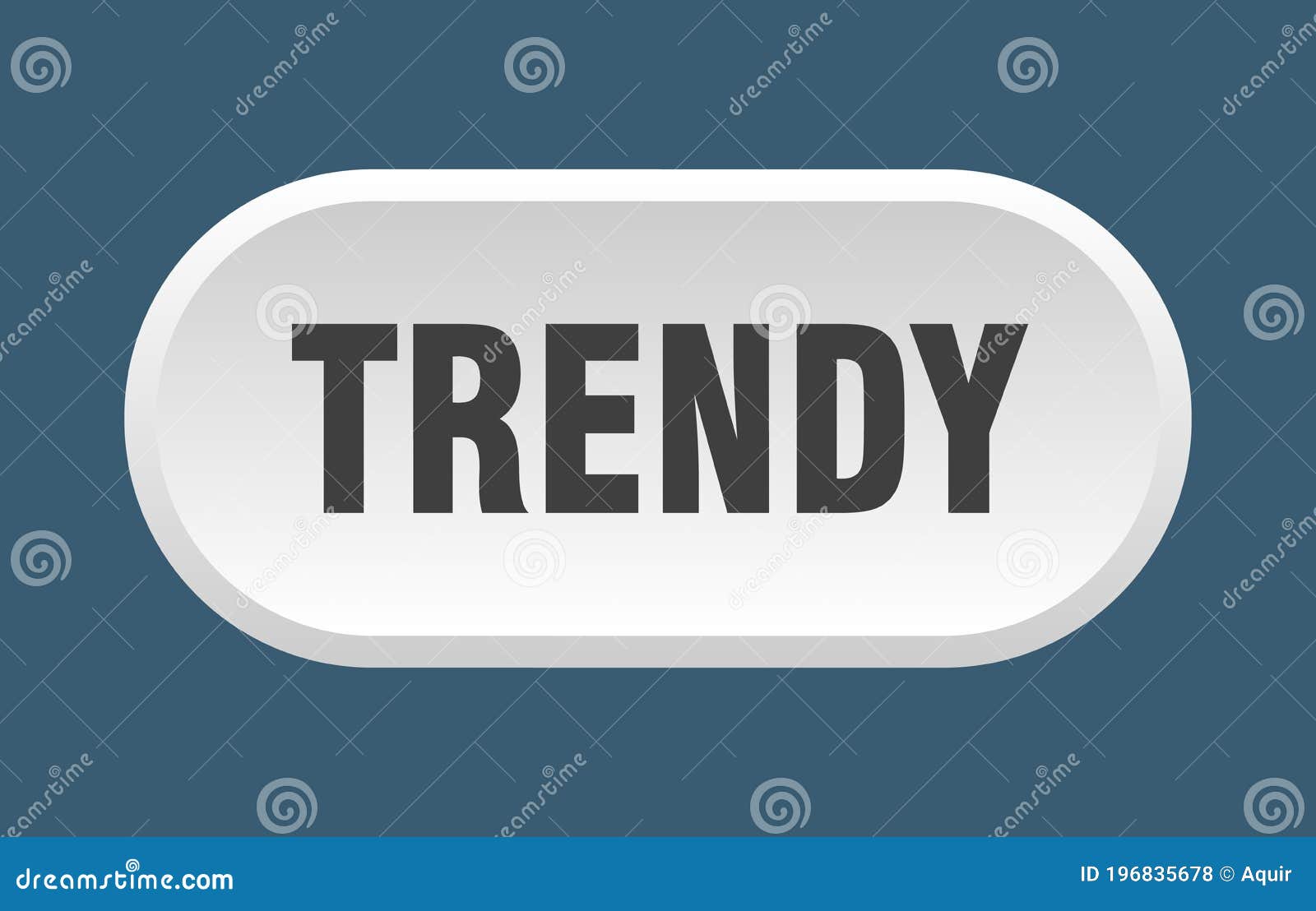 Trendy Button. Rounded Sign on White Background Stock Vector ...