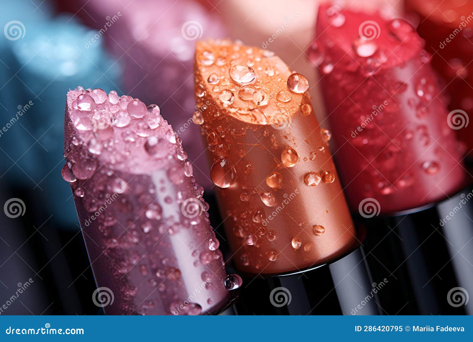 Trendy Color Lipsticks with Drops. with Generative AI Technology Stock ...