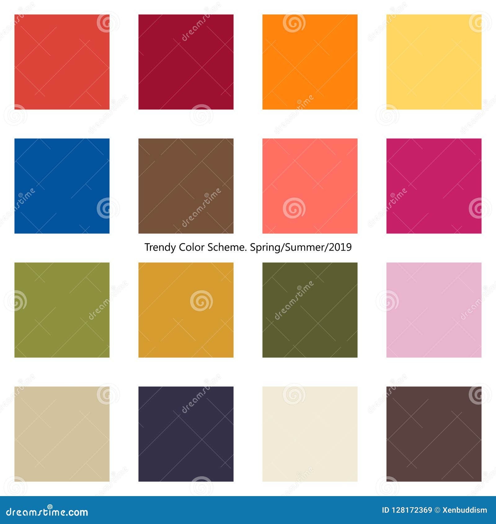 Trendy Color Scheme by Plain Color Boxes Stock Vector - Illustration of ...