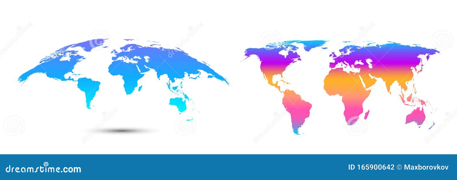Trendy Colored Abstract World Map on White Stock Vector - Illustration ...
