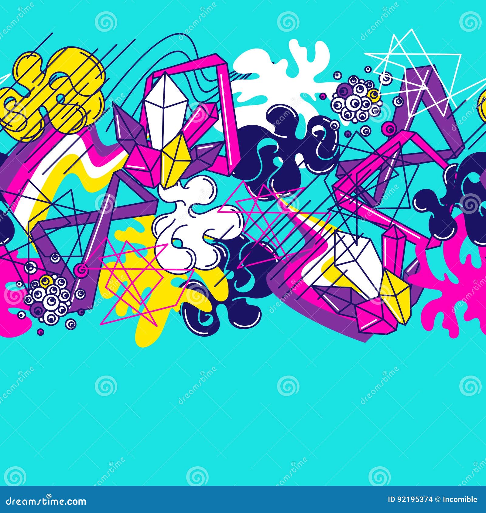 Trendy Colorful Seamless Pattern. Abstract Modern Color Elements in ...