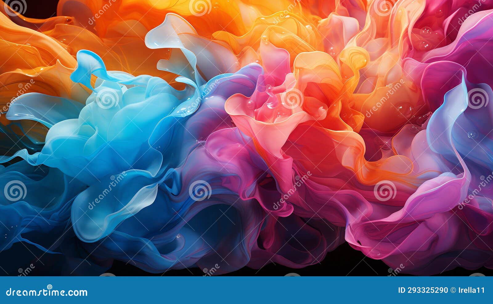 Trendy Colorful Wavy Backdrop. Abstract Flowing Liquid Background Stock ...