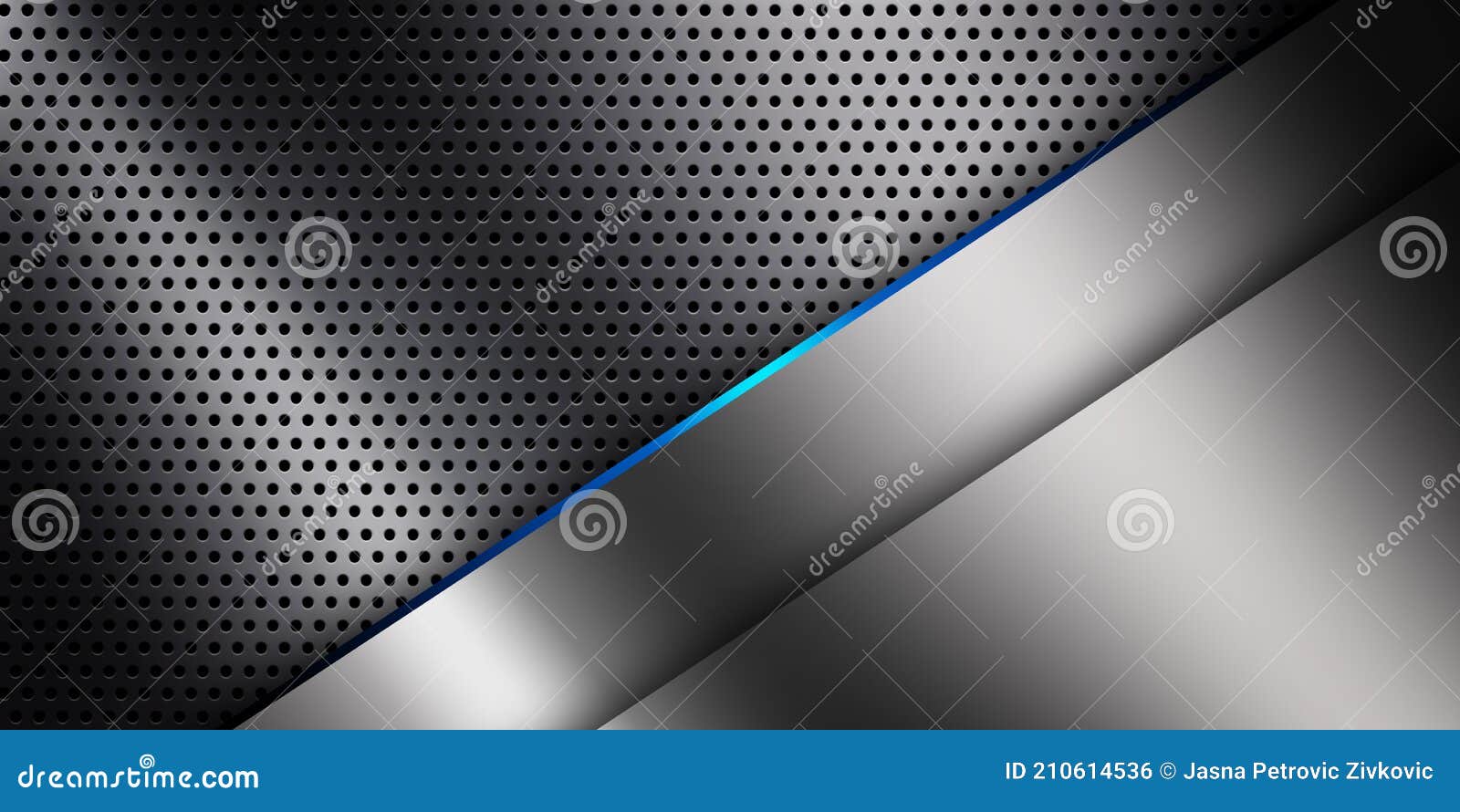 Trendy Composition of Blue Technical Shapes on Black Background. Dark ...