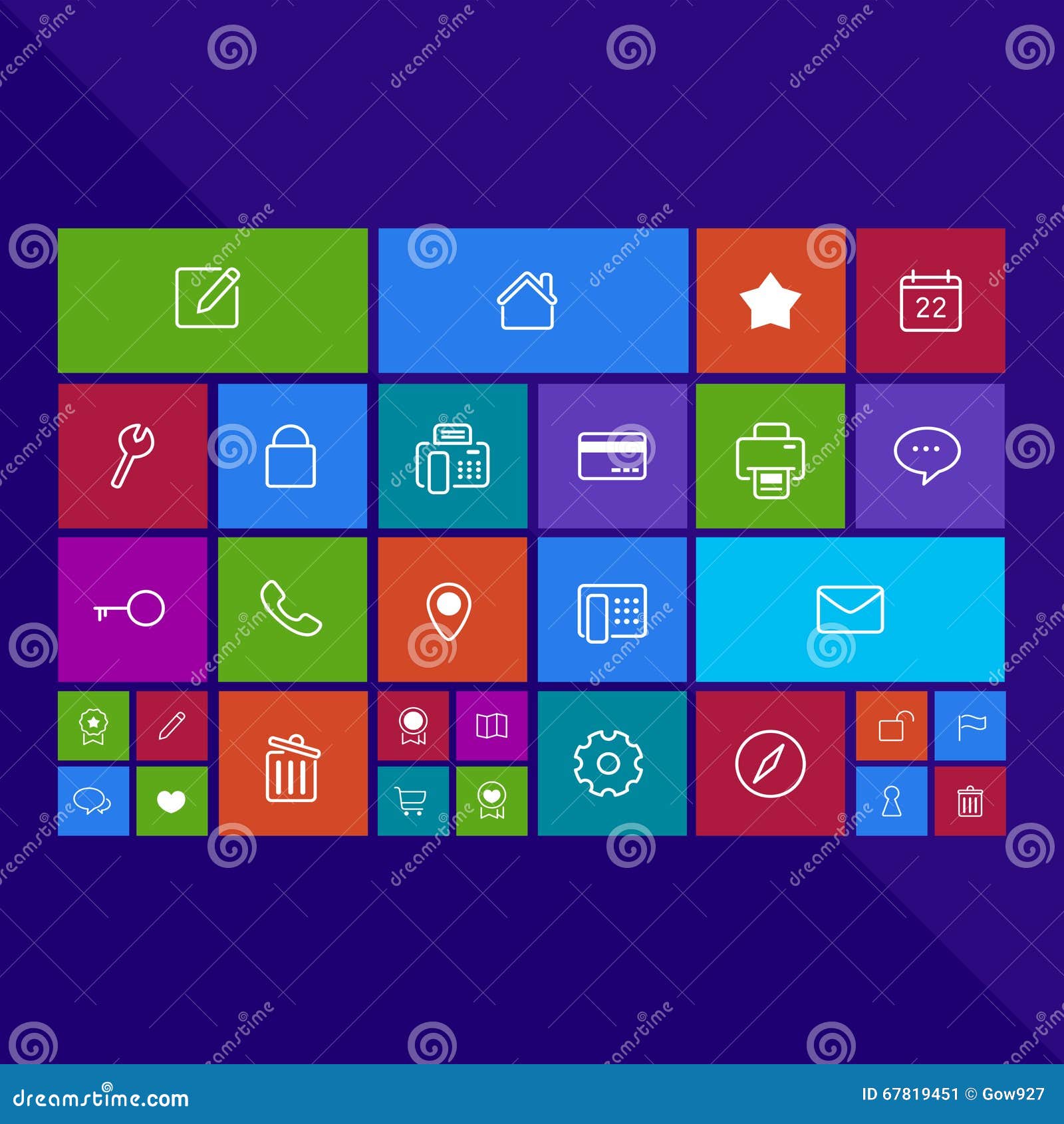 Trendy Computer or Mobile Application App Program of Flat Business and ...