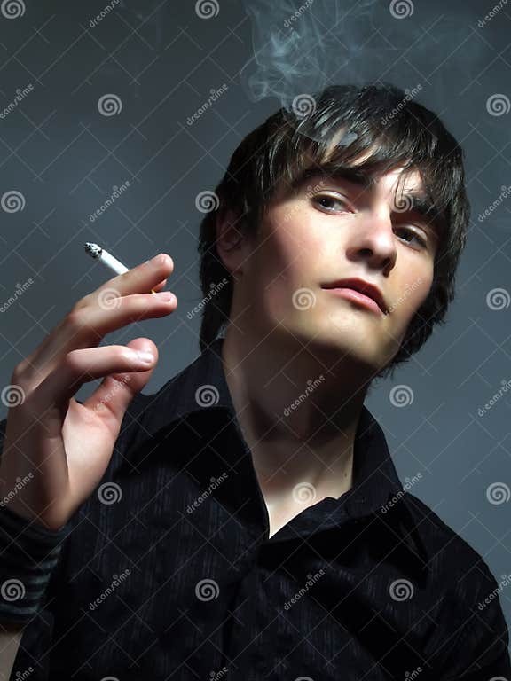 Trendy cute smoker stock image. Image of attraction, handsome - 5340153