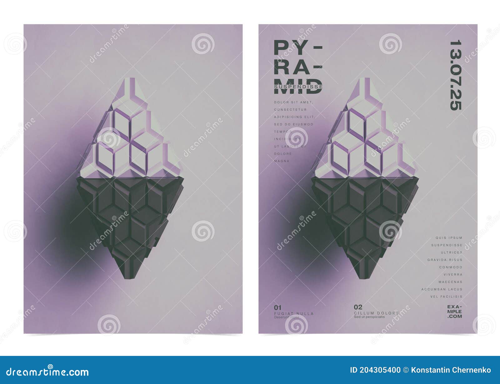Trendy 3D Abstract Pyramid Cover Event Template. Stock Illustration ...
