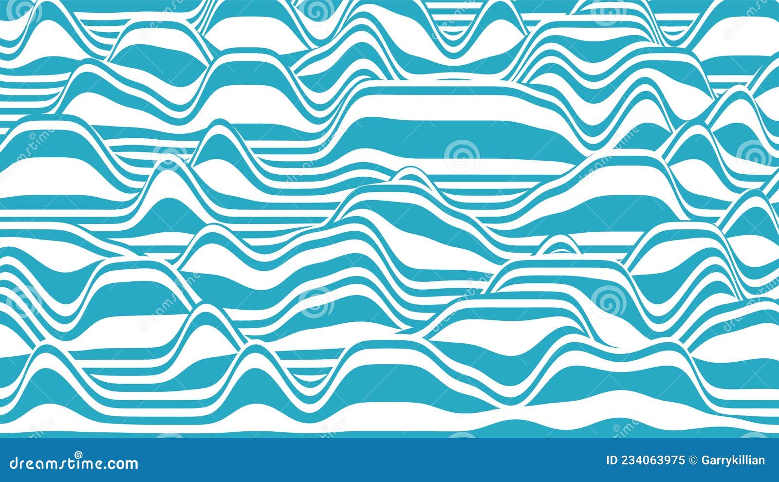 Trendy 3D Blue and White Stripes Distorted Backdrop. Procedural Ripple ...