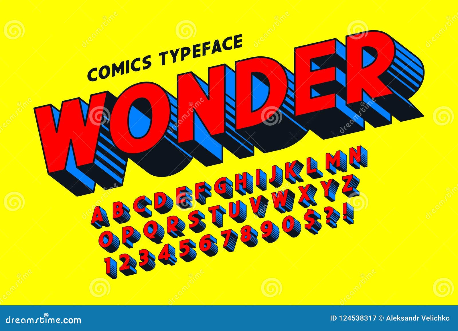 Trendy 3d Comical Font Design, Colorful Alphabet, Typeface. Stock ... Trendy 3d Comical Font Design, Colorful Alphabet, Typeface. Stock ...
