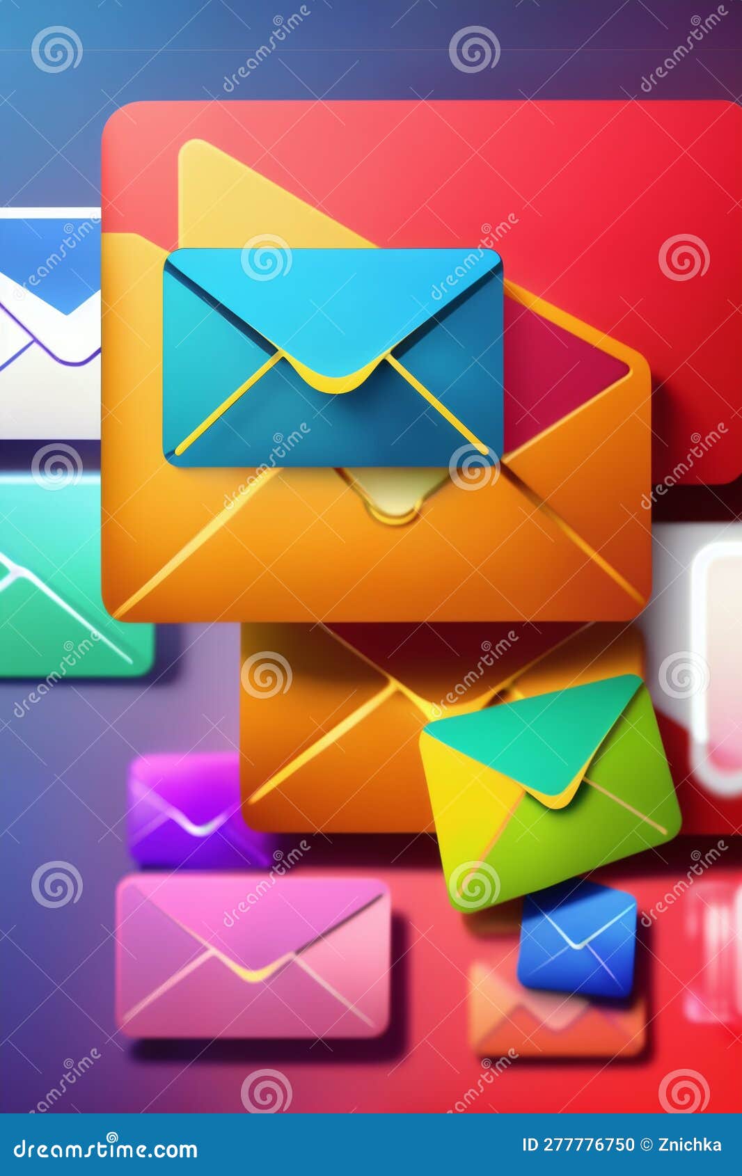 Stacked Envelopes Shows E-mail Symbol Contacting Sending Stock Photo ...