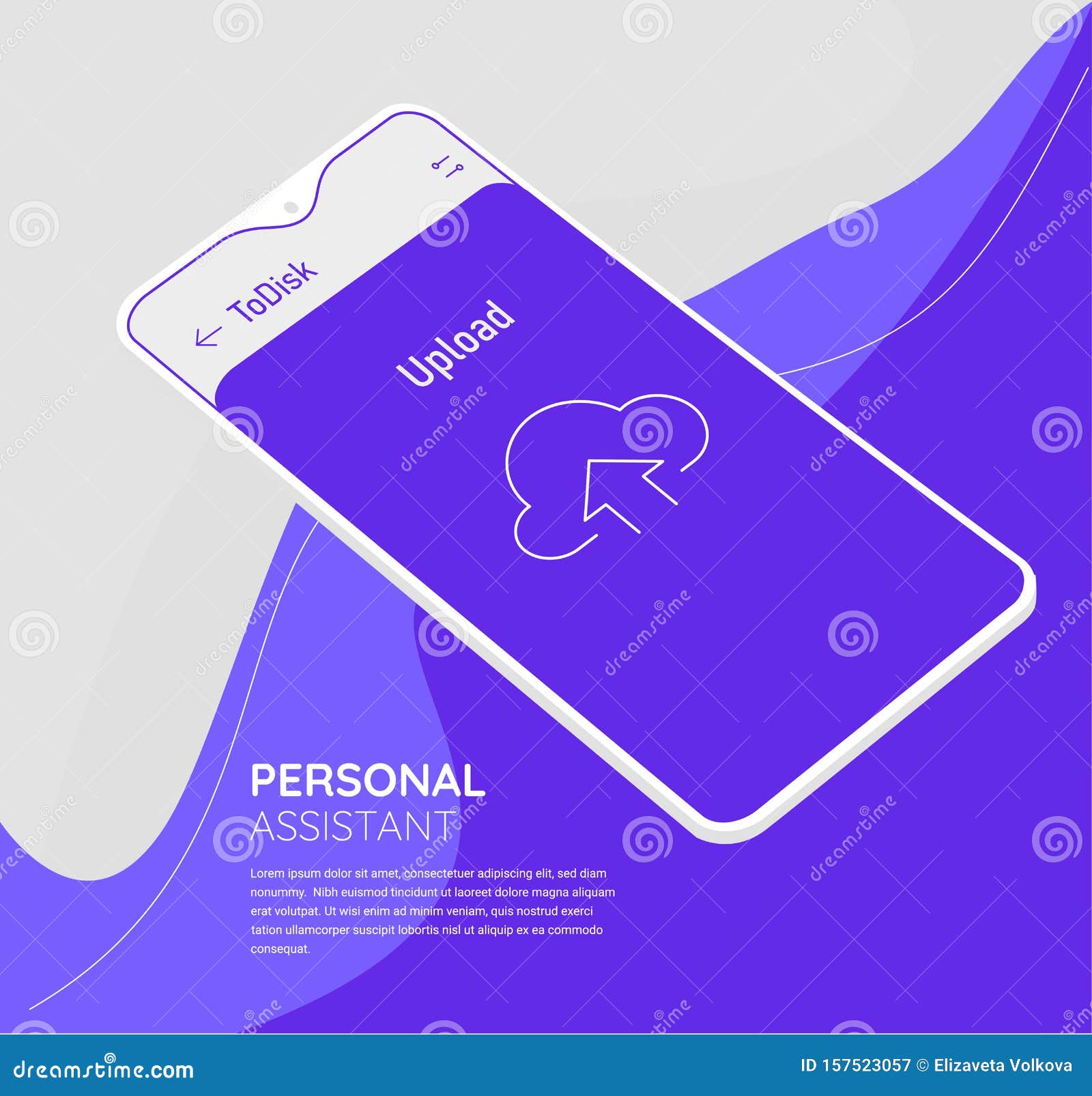 Augmented Reality Personal Cloud Storage Mobile App Concept Stock ...