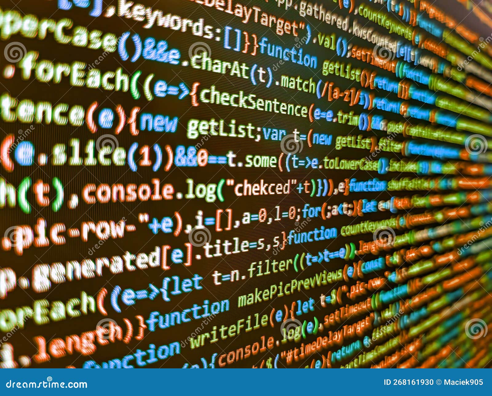Abstract Source Code Background Coding Css On Mornitor At The Office For Background Or