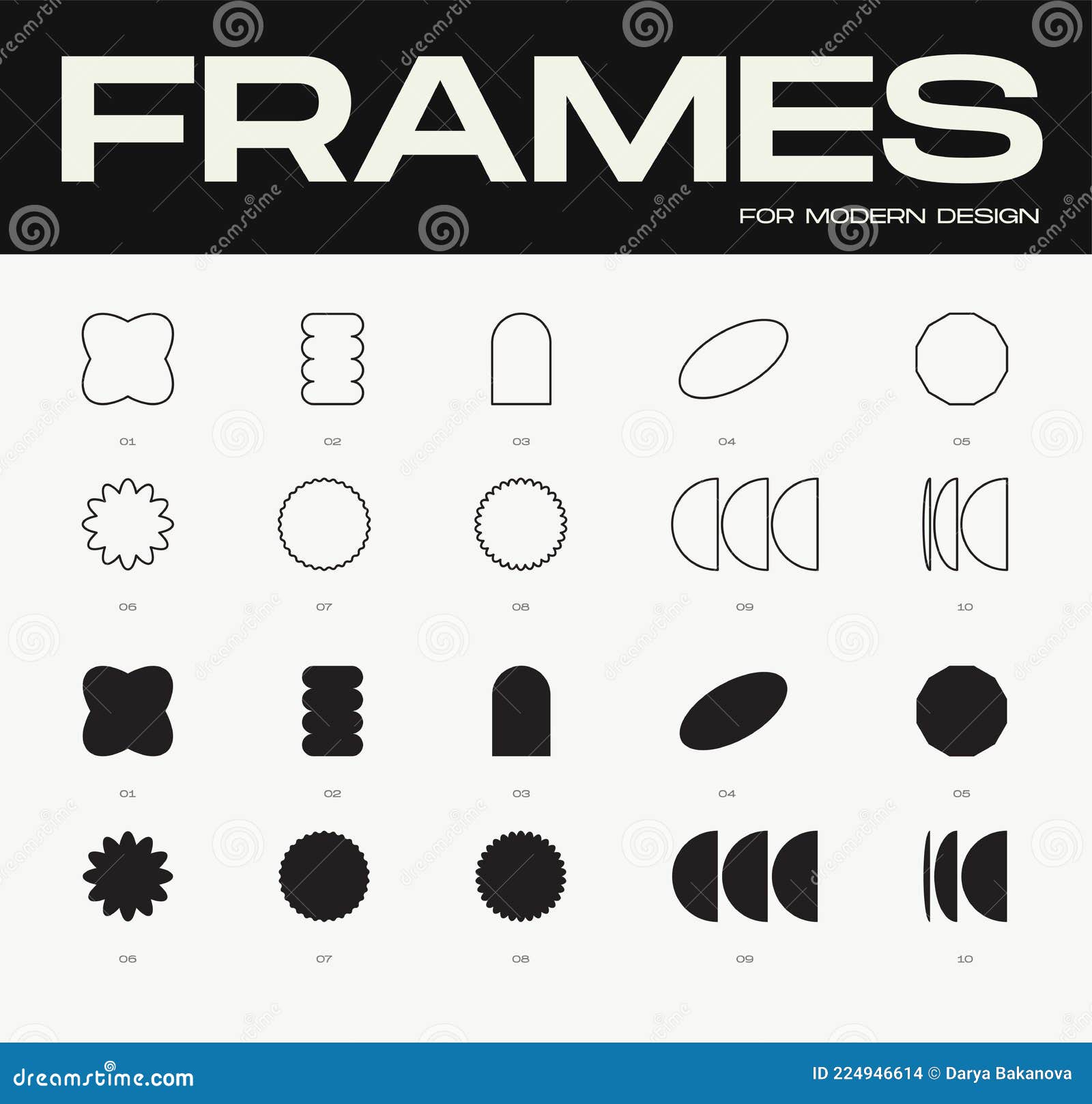 Trendy Design Elements, Geometric Shapes, Frames Stock Vector ...