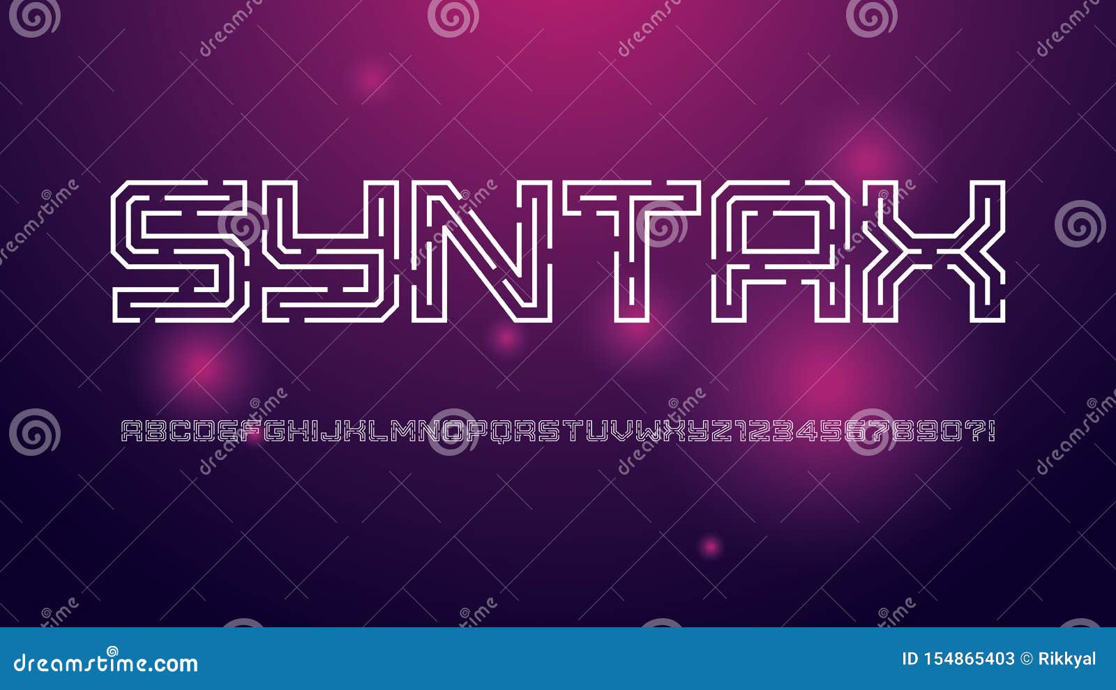 Trendy Digital Technology Dashed Vector Alphabet, Uppercase Letter Set ...