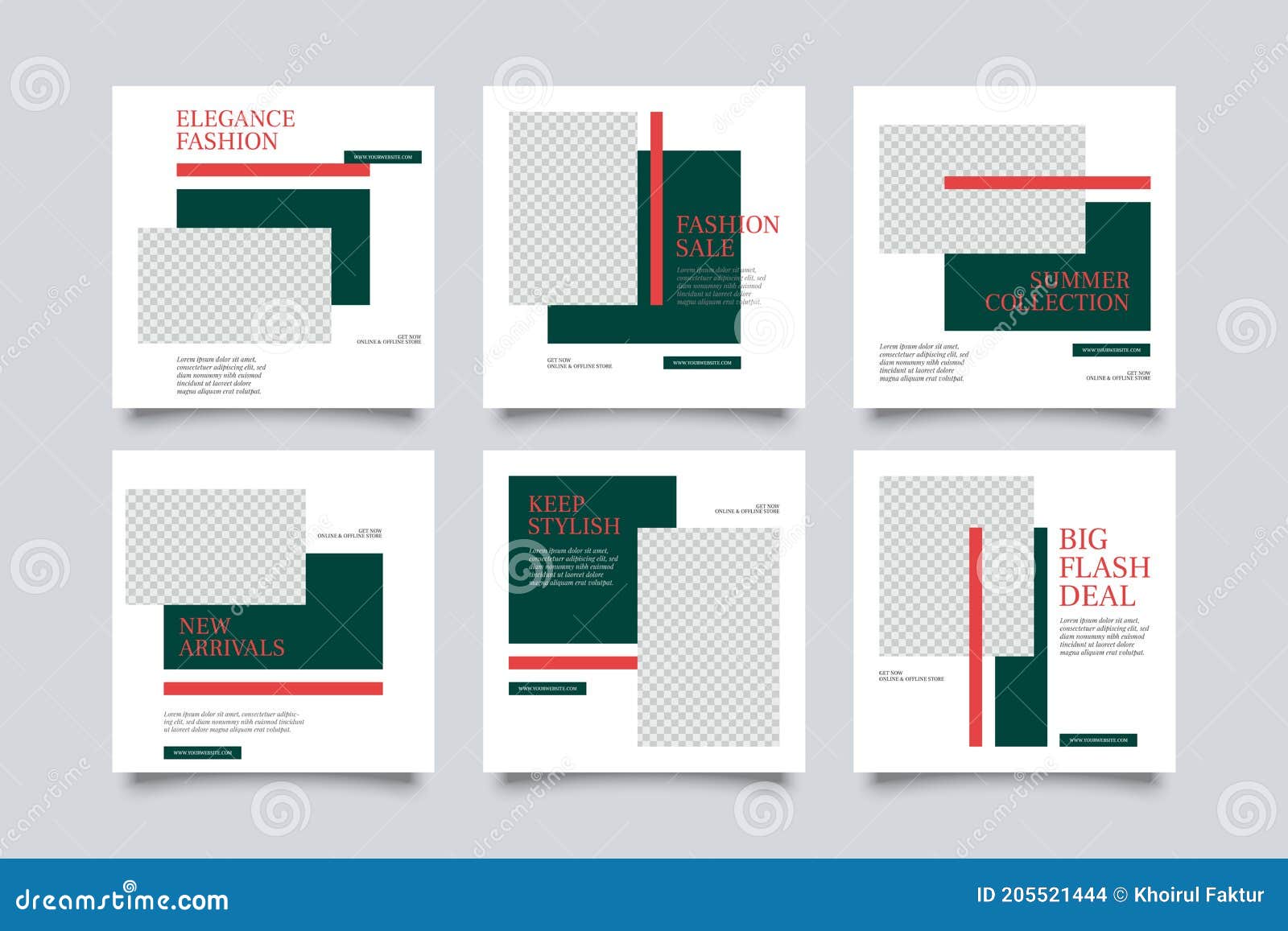Trendy Editable Square Banner Layout Template Stock Illustration ...