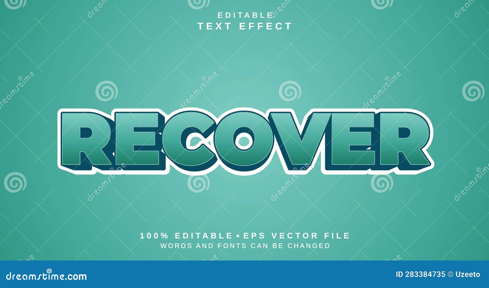 Trendy Editable Tosca Text Style on a Modern Tosca Background Stock ...