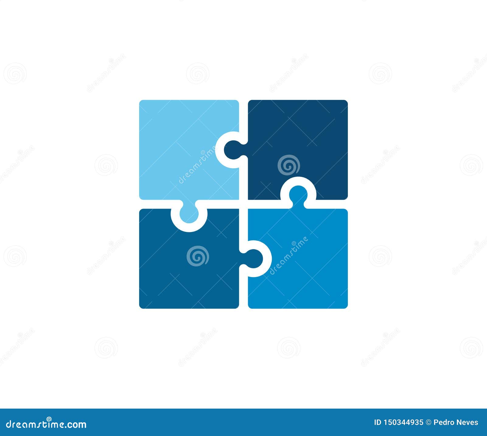 Trendy Flat Corporate Blue Puzzle Icon. Vector Illustration of Four ... Trendy Flat Corporate Blue Puzzle Icon. Vector Illustration of Four ...