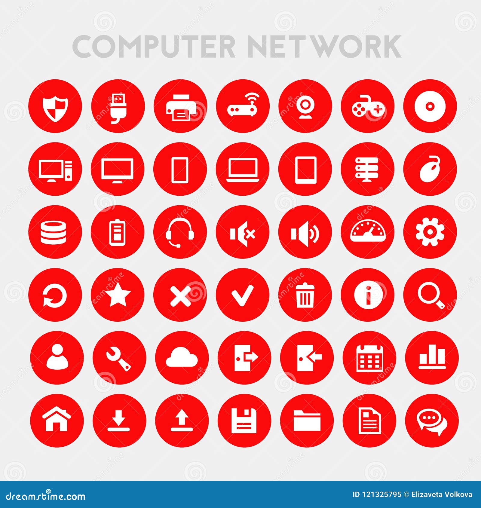 Big Computer Networks Icon Set Stock Vector - Illustration of energy ...
