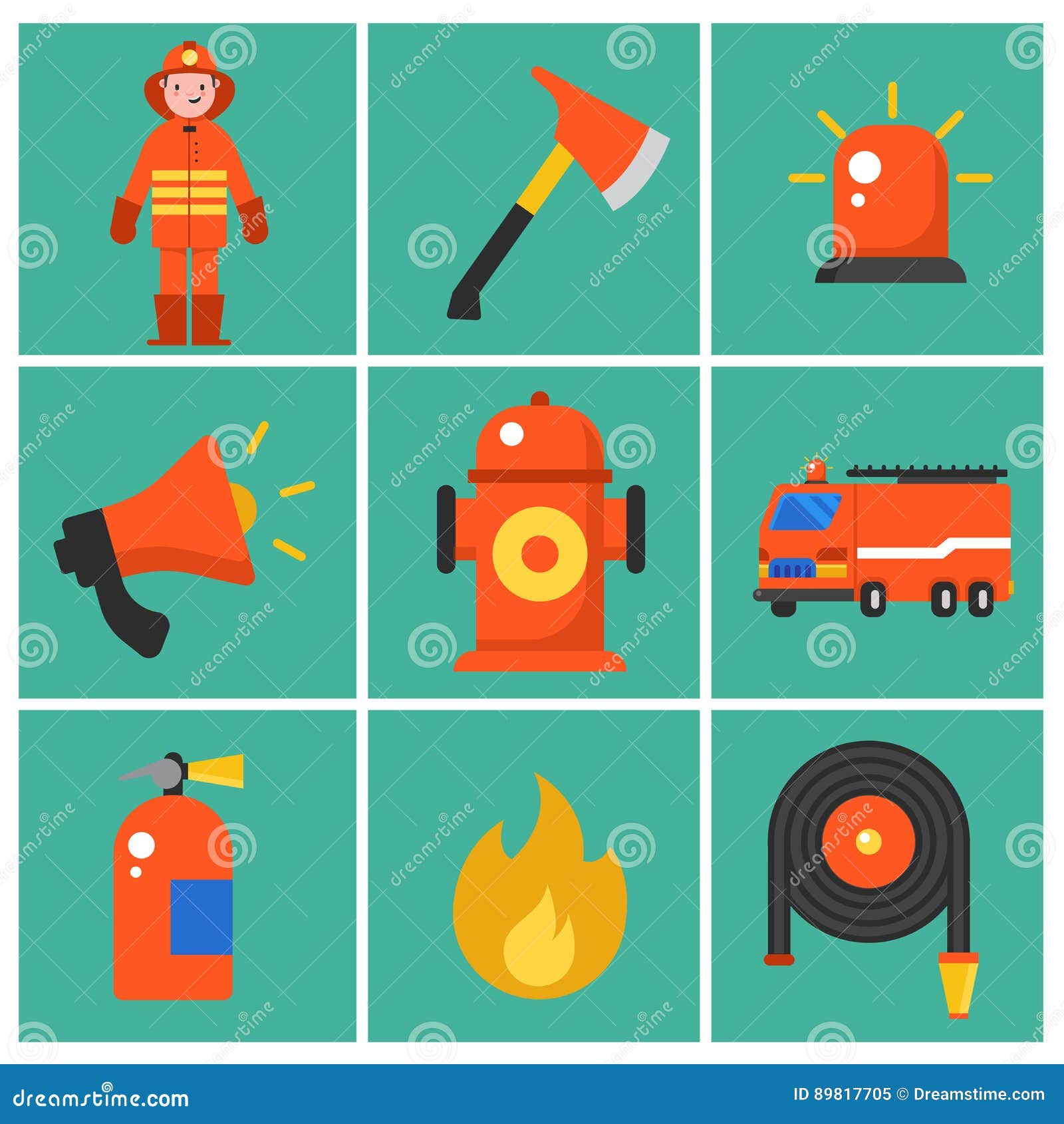 Fireman Icons Vector | CartoonDealer.com #44377509