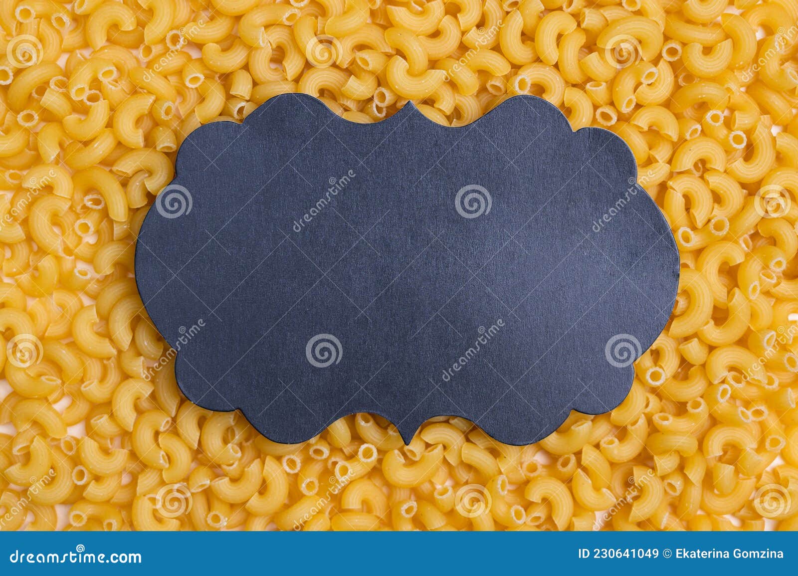 Trendy Flat View Closeup Yellow Macaroni. Pipe Rigate. Top View, Flat ...