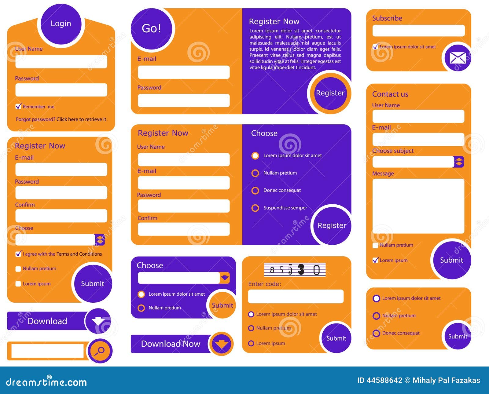 Trendy Flat Web Form Design Stock Vector - Illustration of page, click ...