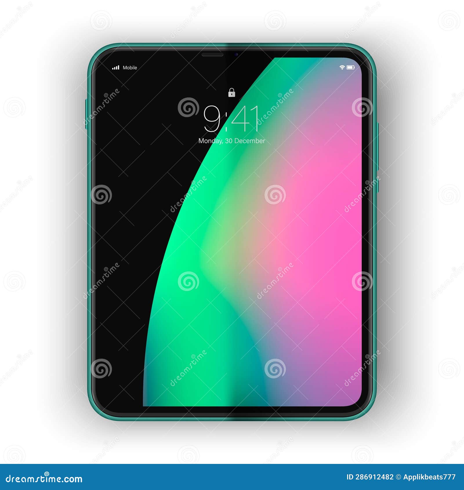 Trendy Flexible Phone, Future Device Concept. Foldable Gadget with ...