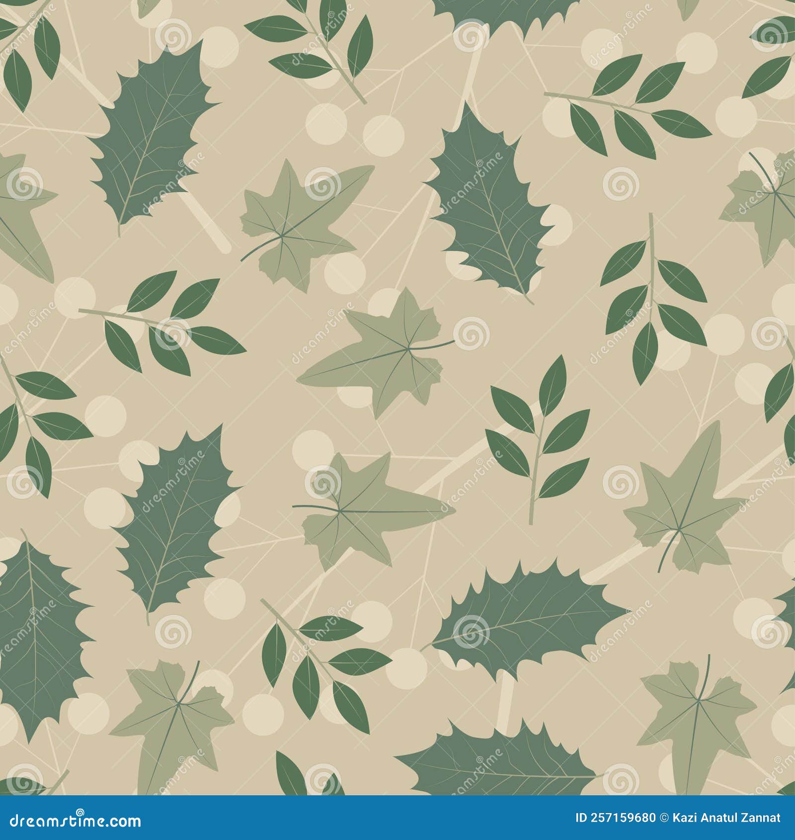 Trendy Floral Seamless Pattern Design of Branches of Leaves. Foliage ...