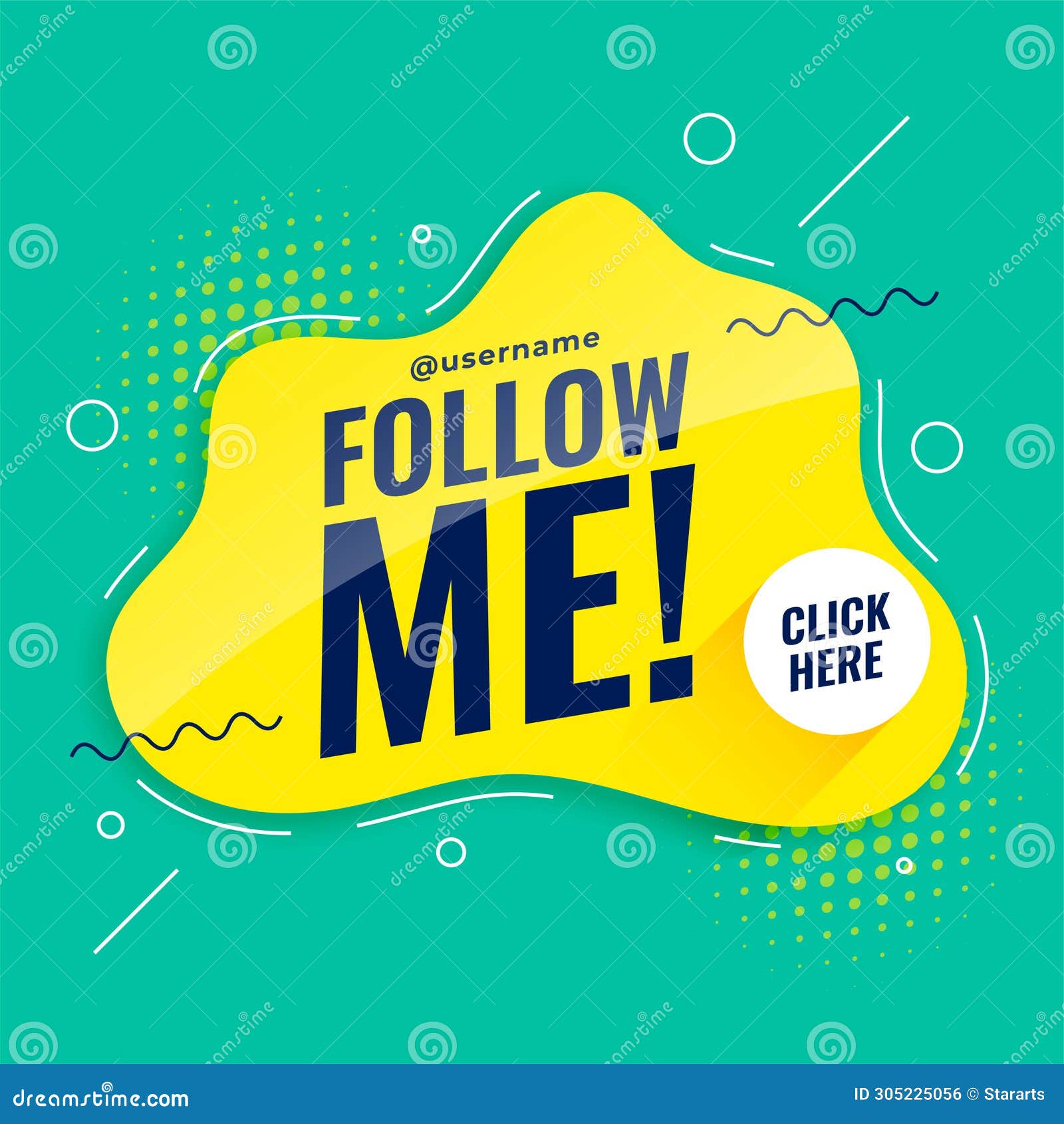 Trendy Follow Us Web Template for Company Branding Stock Vector ...