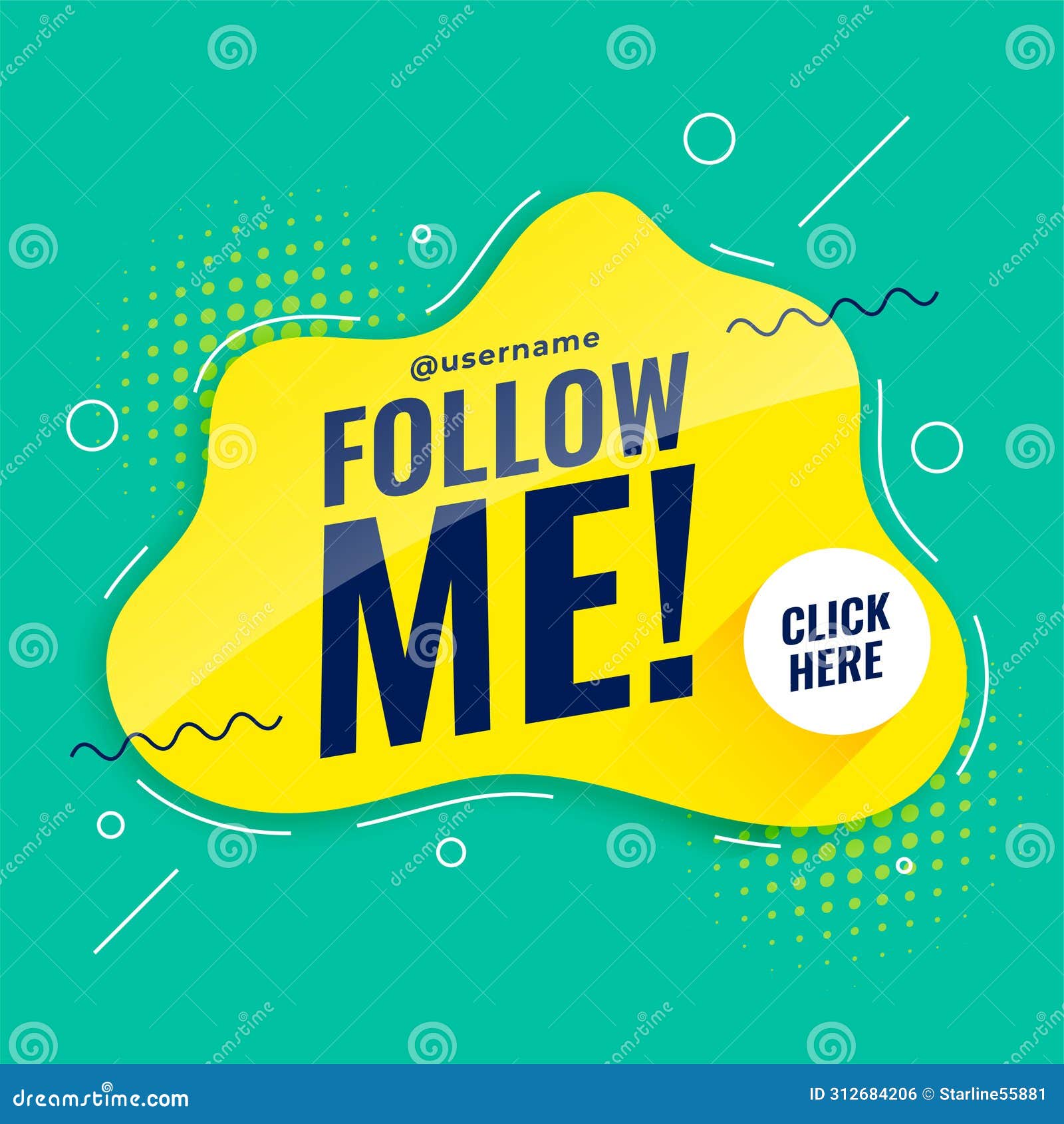 Trendy Follow Us Web Template for Company Branding Stock Vector ...