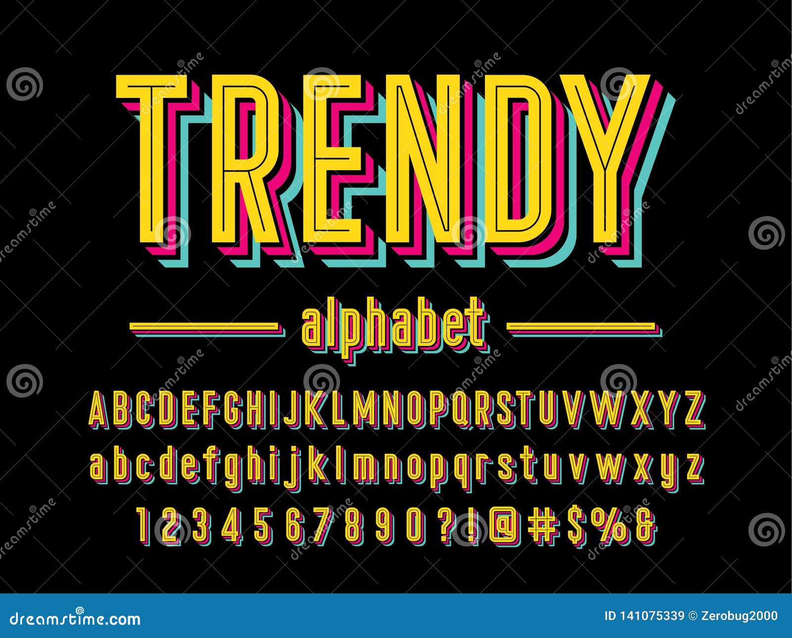 Trendy Font Stock Vector Illustration Of Element Alphabet 141075339