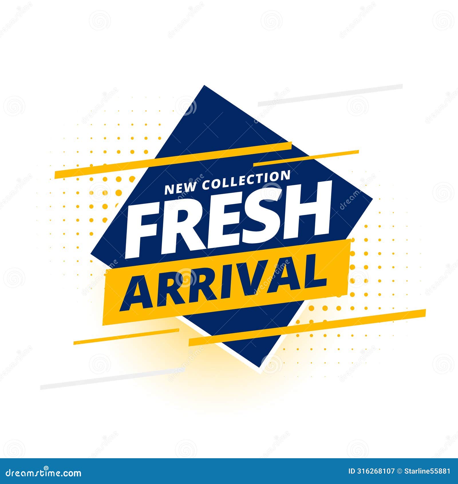 Trendy and Fresh Arrival Promo Template for New Brands Stock Vector ...
