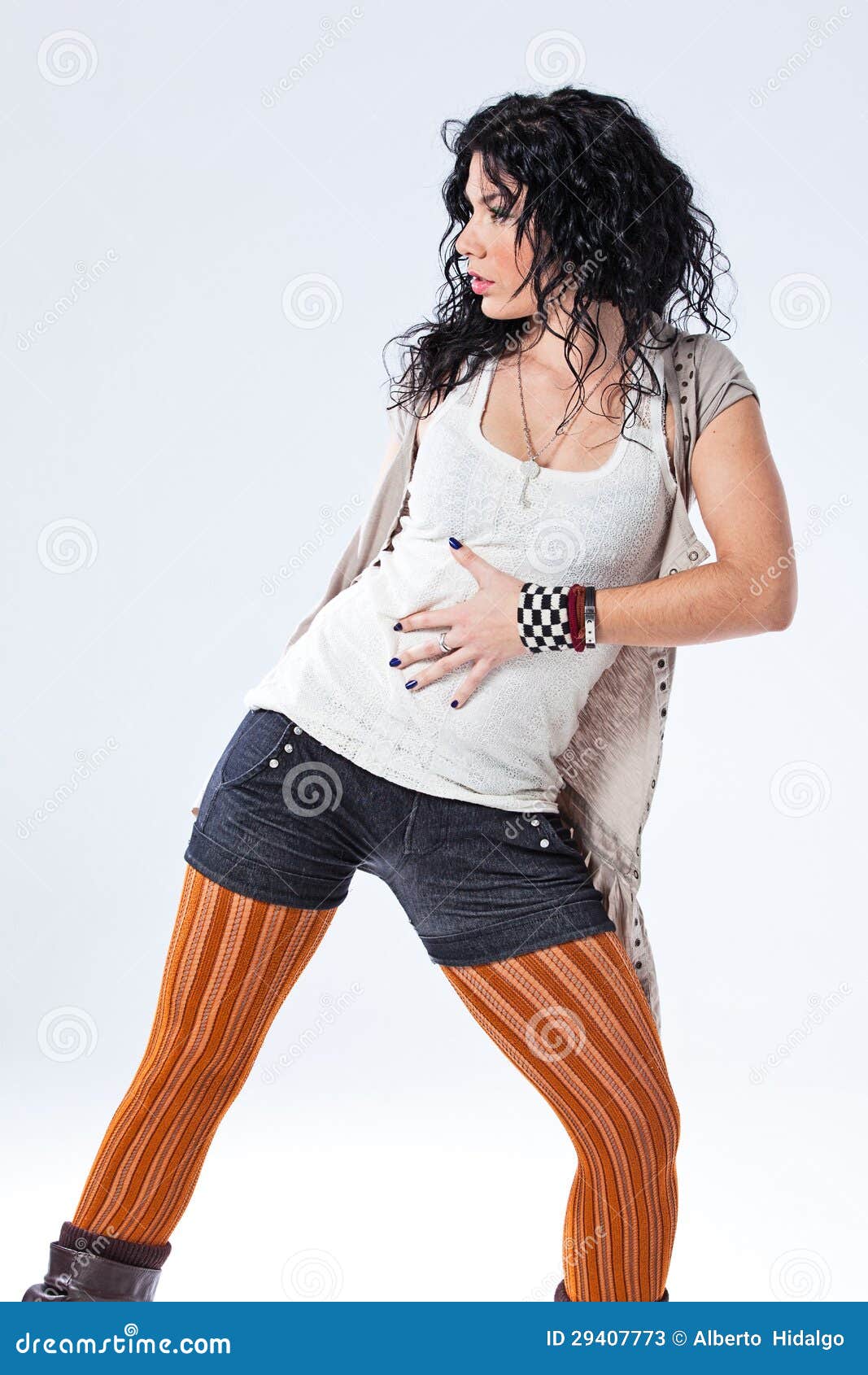 Trendy Funky Girl stock image. Image of casual, beauty - 29407773