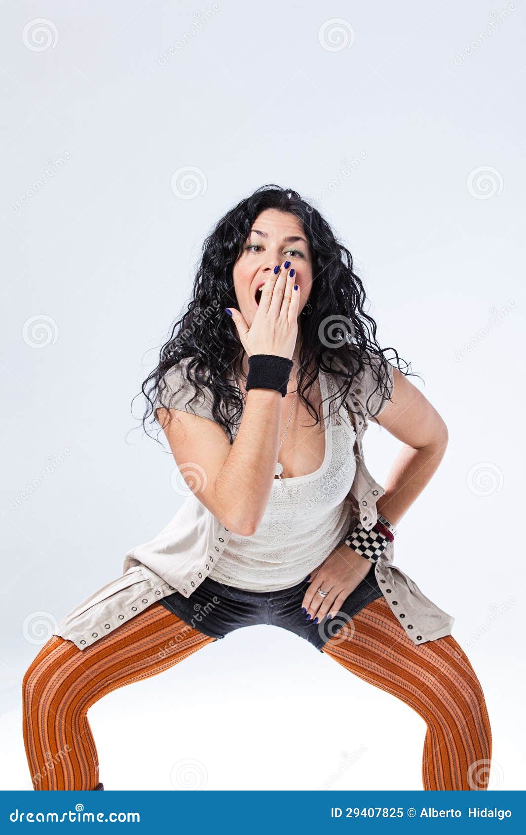 Trendy Funky Girl stock image. Image of adult, white - 29407825