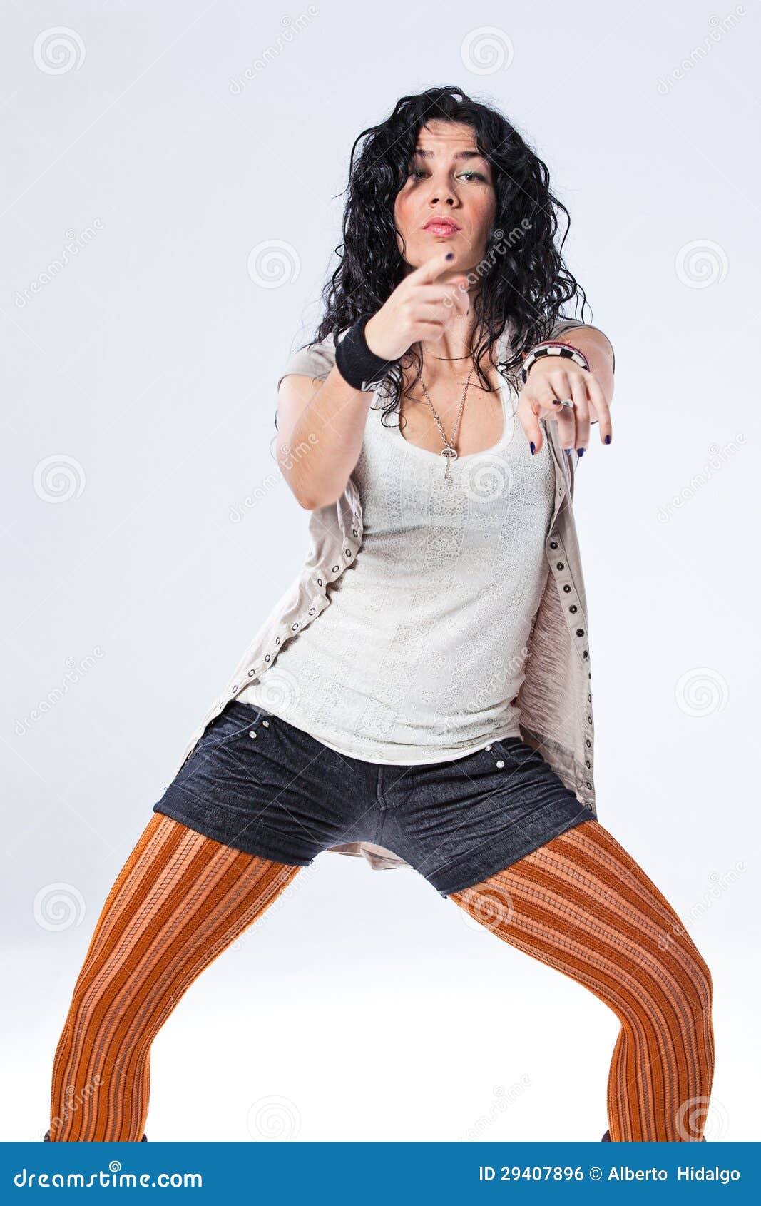 Trendy Funky Girl stock photo. Image of pose, lady, isolated - 29407896