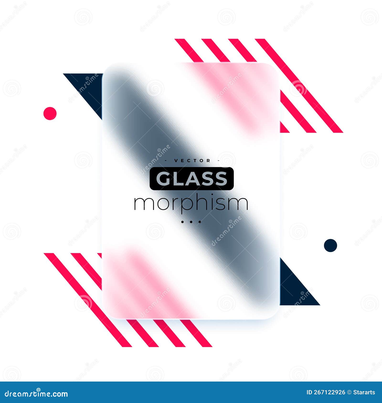 Glassmorphism Background. Gradient Wave Line With Realistic Frame Glass ...