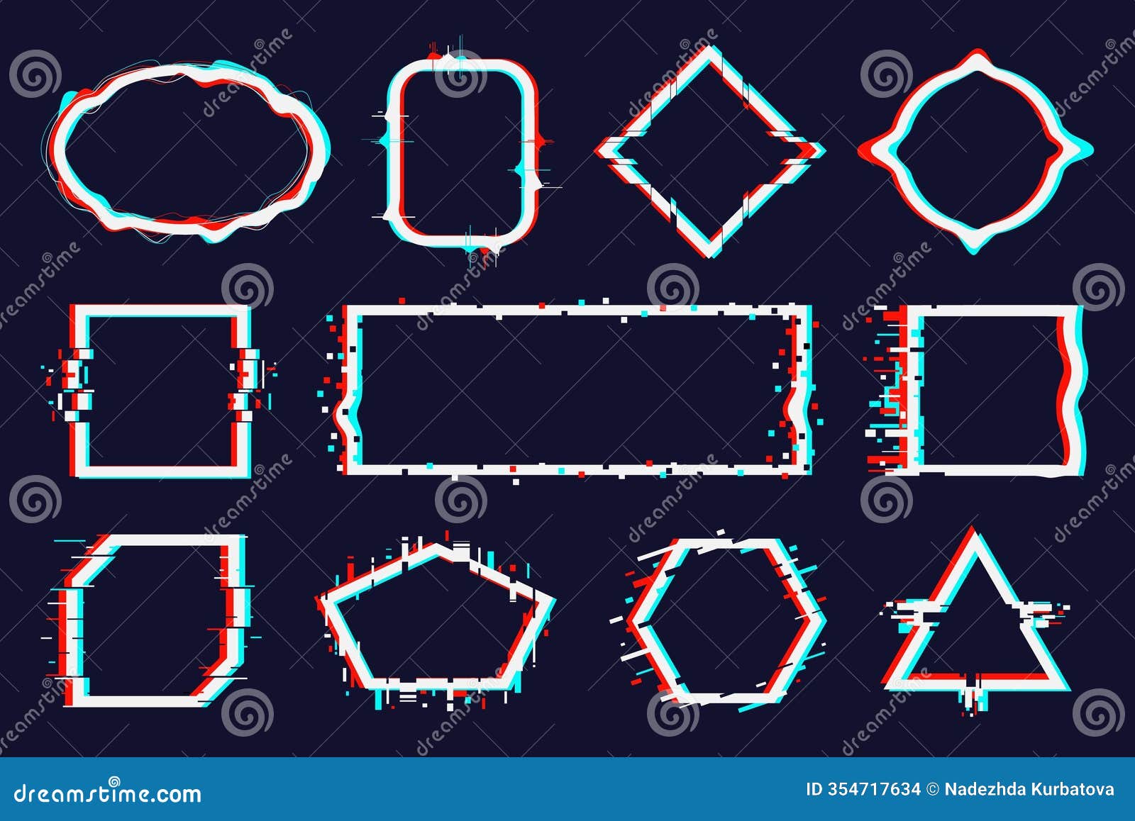 Distorted White Square Room Wireframe In Perspective On Blue Background ...