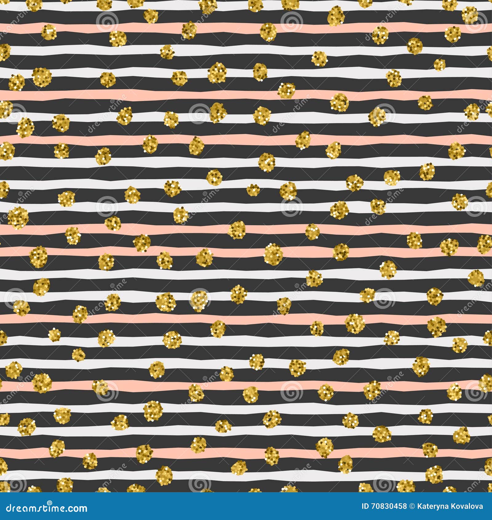 Trendy Gold Spot Vector Seamless Pattern. Stock Vector - Illustration ...