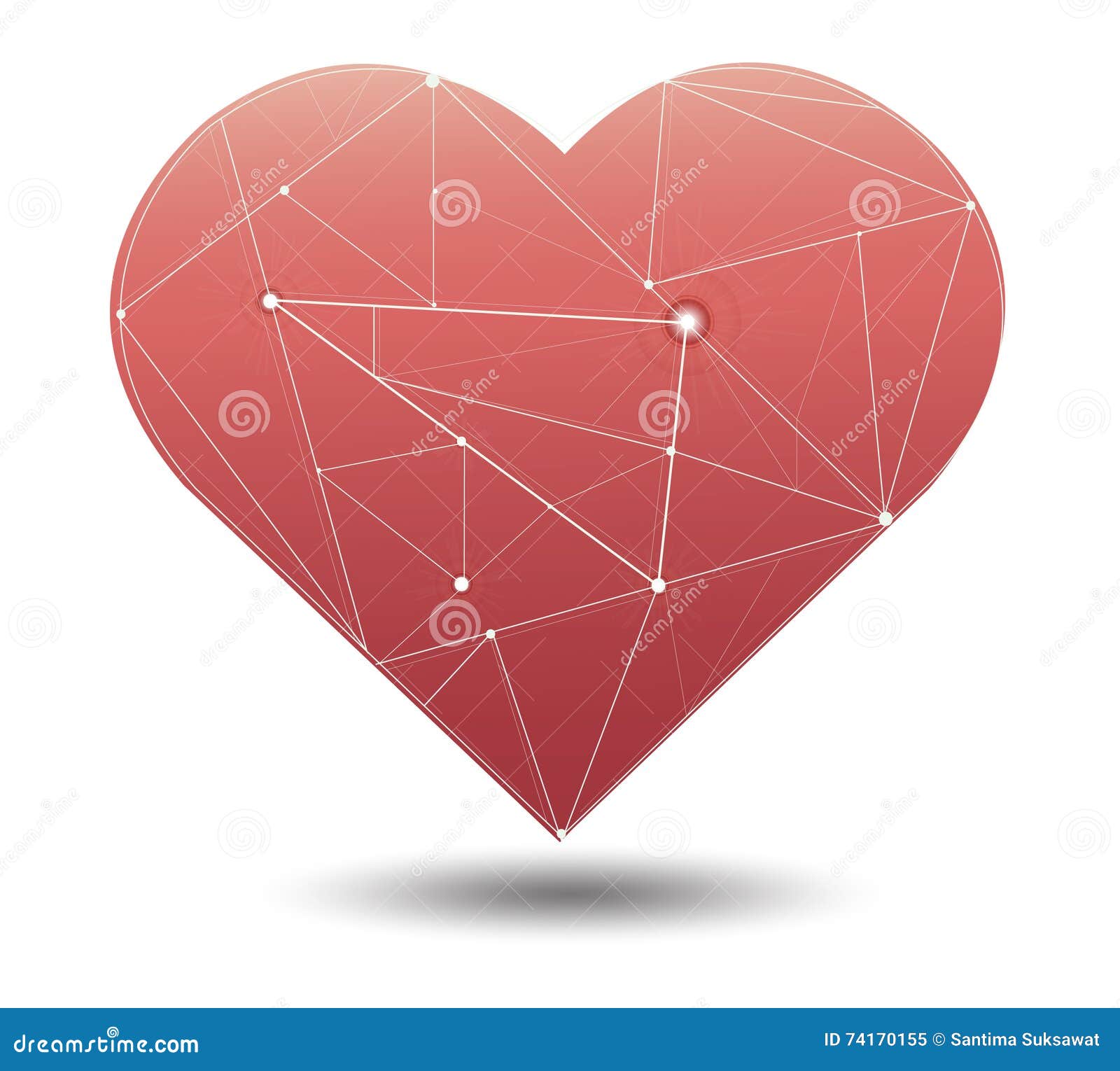 Trendy Gorgeous Illustration Light Line in Heart Symbol Vector Stock ...