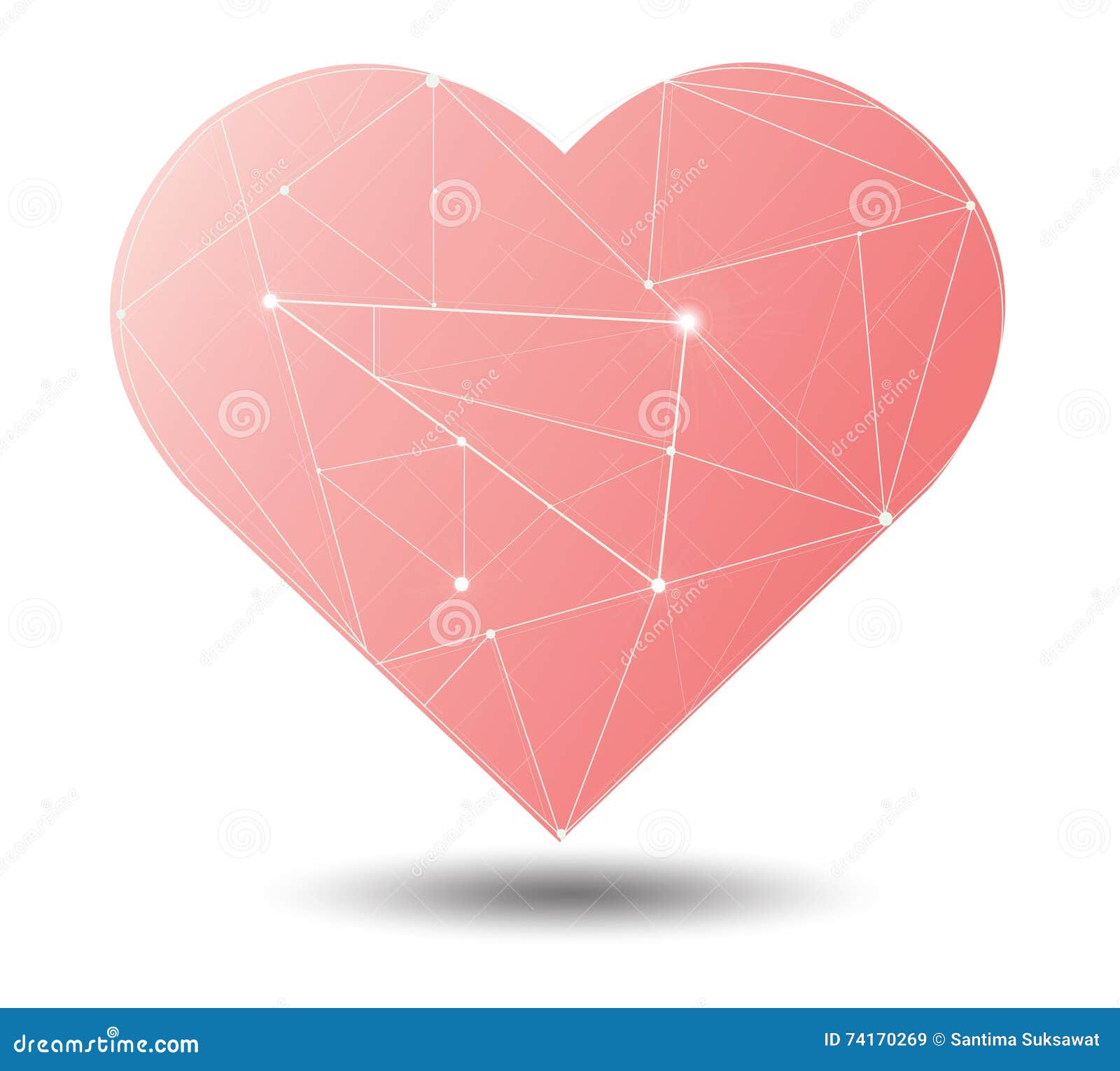 Trendy Gorgeous Illustration Light Line in Heart Symbol Vector Stock ...