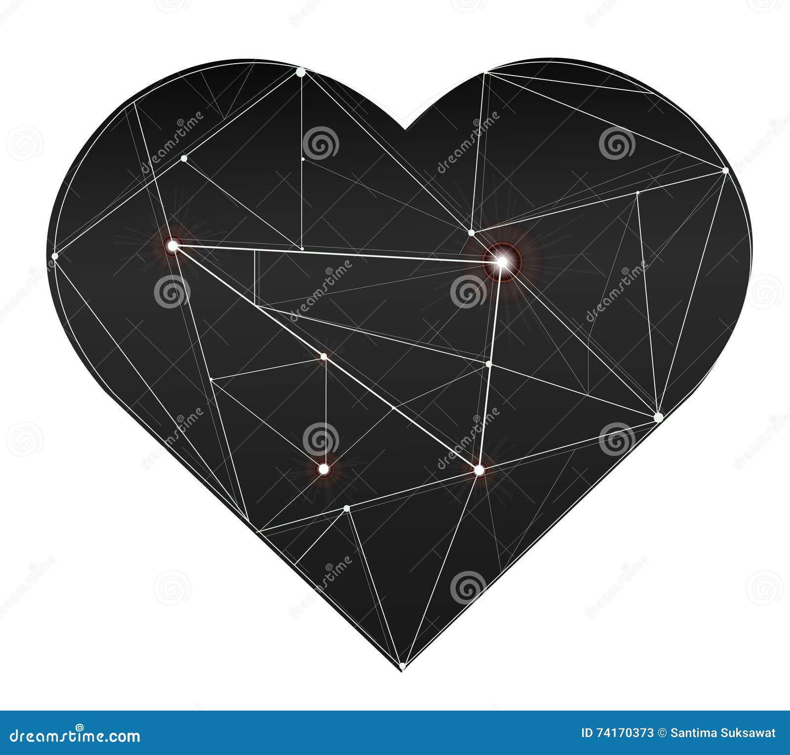 Trendy Gorgeous Illustration Light Line in Heart Symbol Vector Stock ...