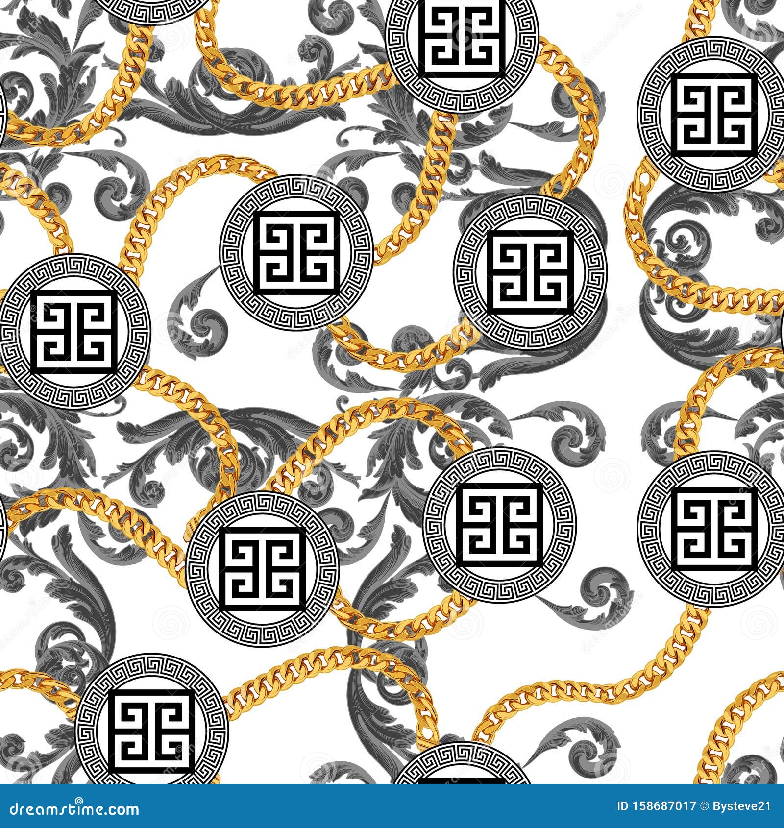 Trendy Greek Pattern. Modern Wallpaper and Baroque with Abstract ...
