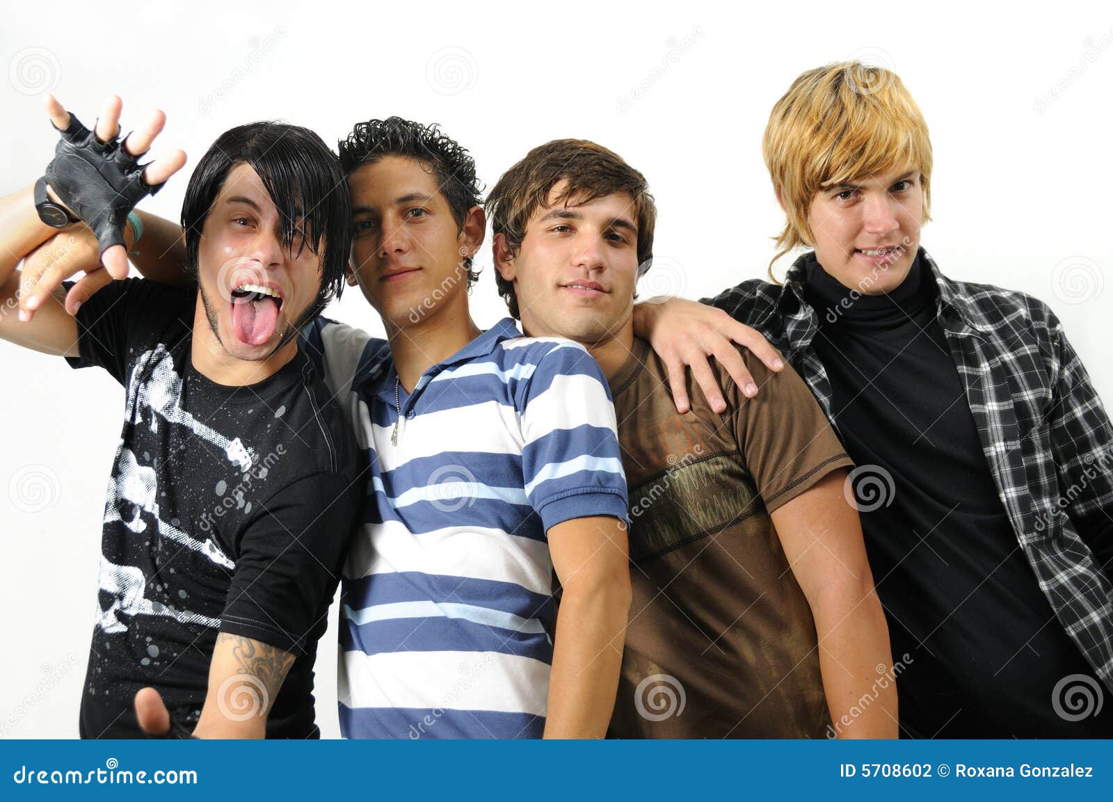Trendy group of friends stock photo. Image of guys, hispanic - 5708602