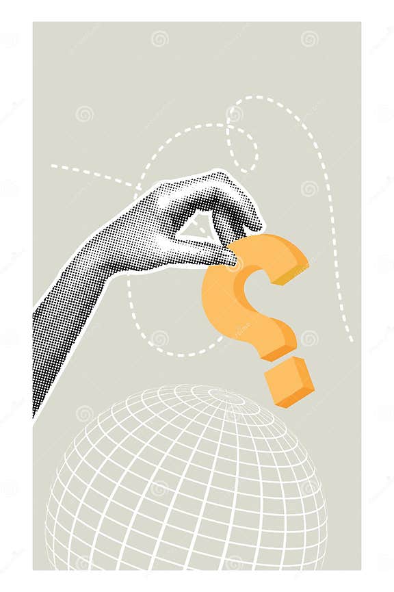 Trendy Halftone Collage of Business Concept. Vector Illustration of ...