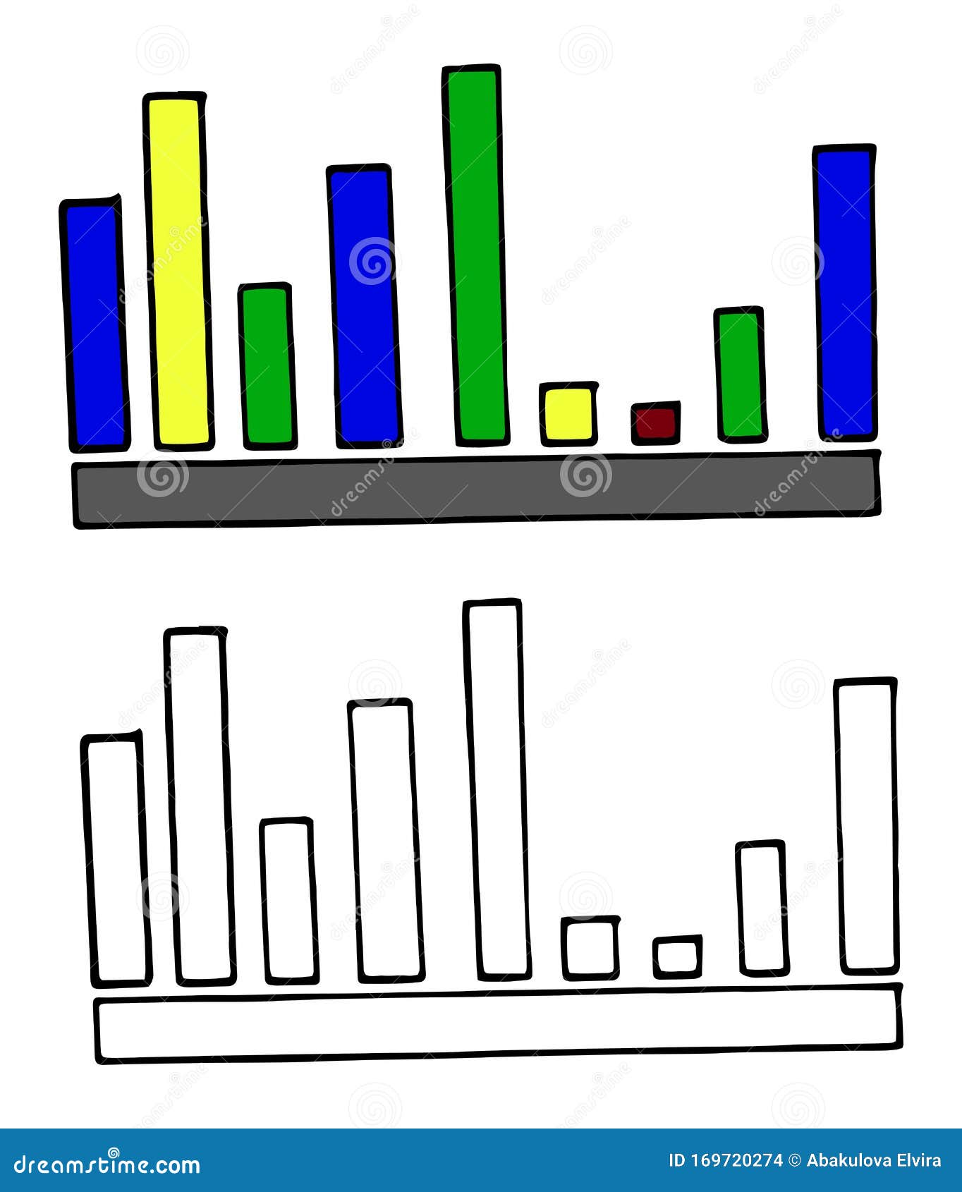 Trendy Hand-drawn Vector Bar Graph Coordinate Net Design.Vector ...