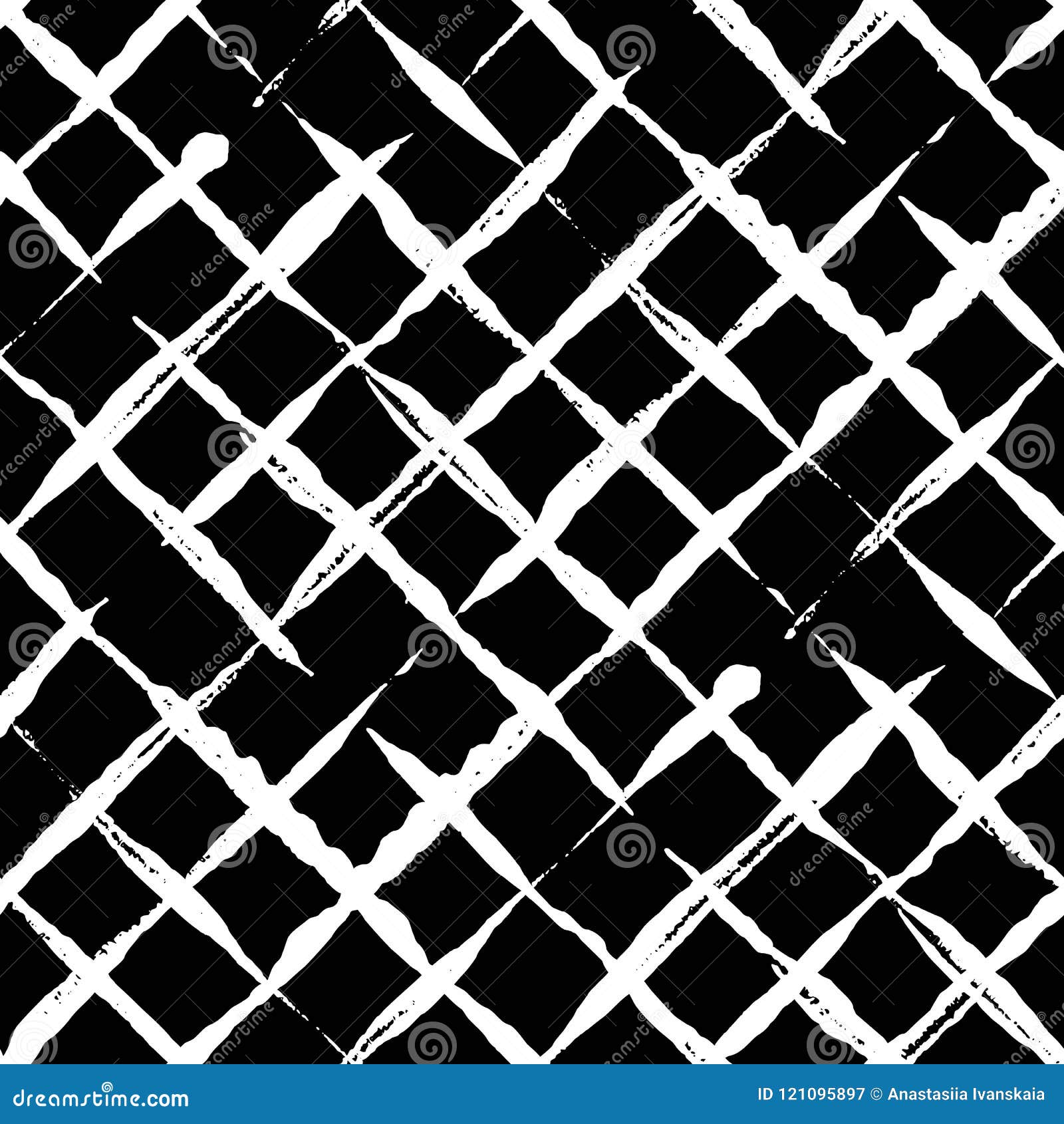 Trendy Handdrawn Checkered Seamless Pattern. Stock Vector ...