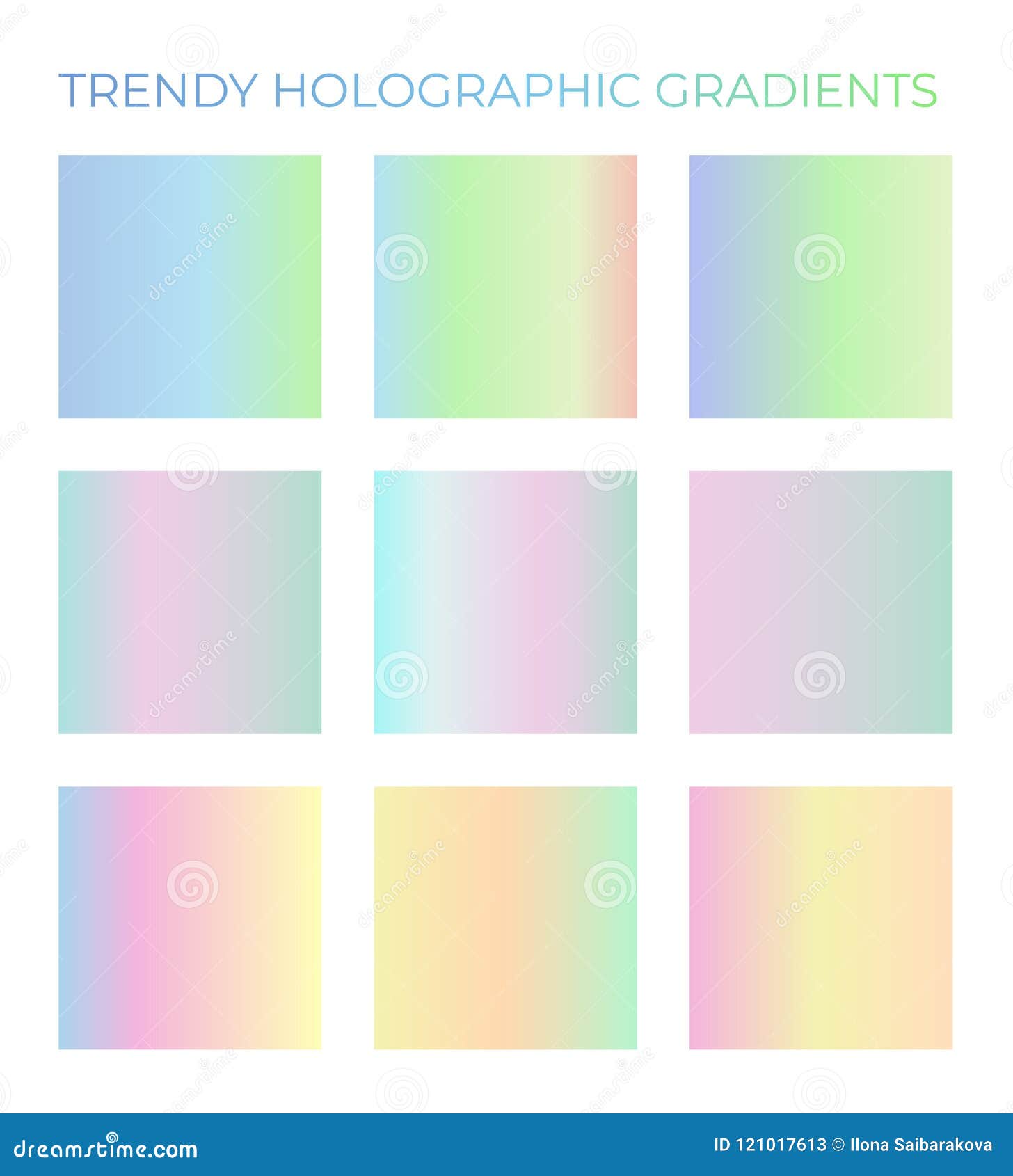 Trendy Holographic Gradients Set Stock Vector - Illustration of ...