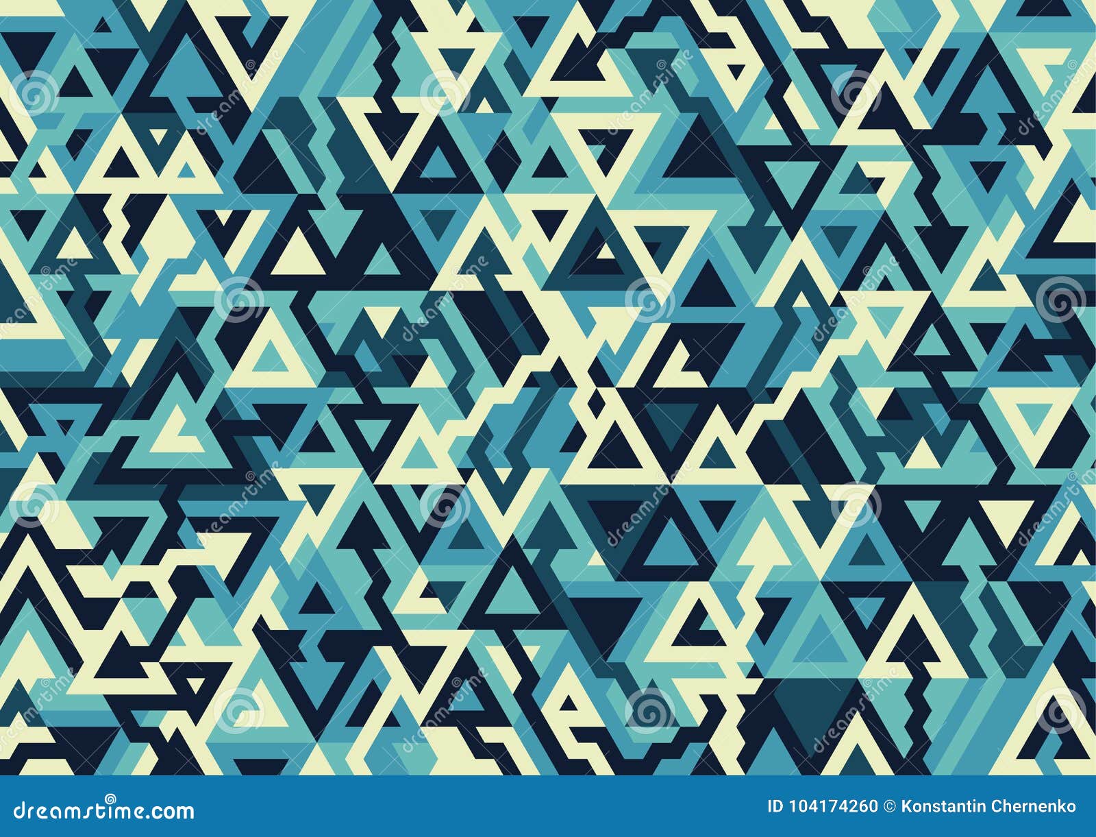 Trendy Horizontal Geometric Background. Abstract Triangle Pattern Field ...